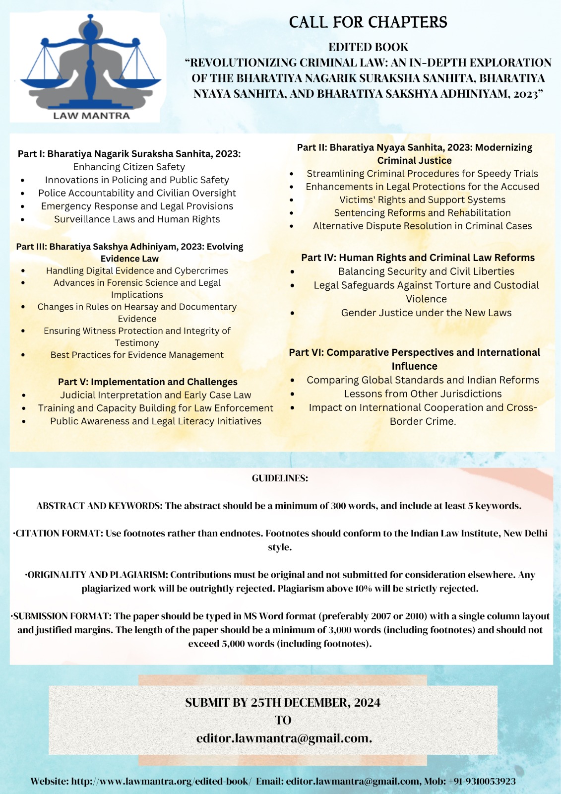 Call for Chapters for Edited Book: “Revolutionizing Criminal Law: An In ...
